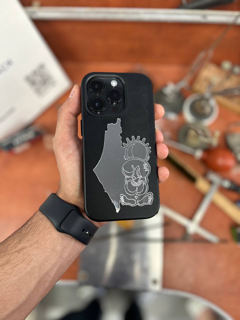 Palestine map with Handala mirror sticker