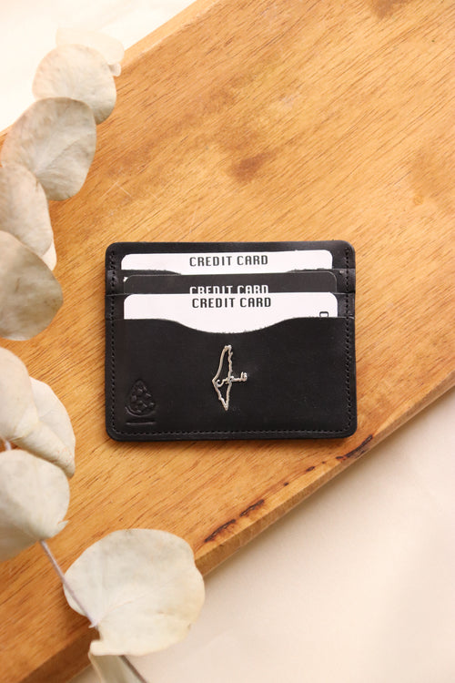 Palestinian map with horizontal Palestine Arabic word leather wallet